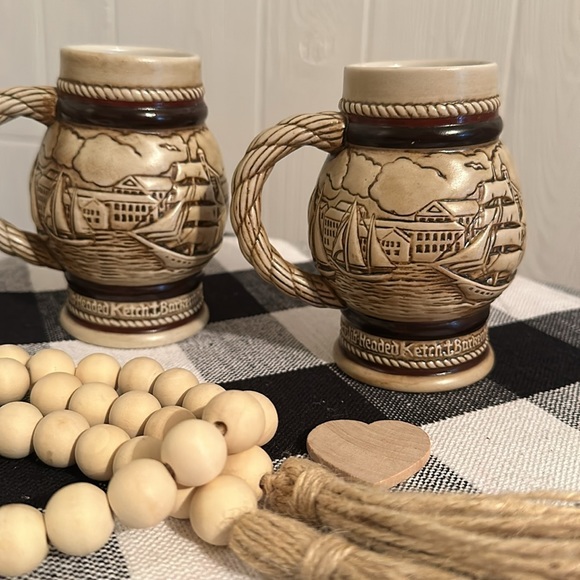 Dining | Vintage Set Of Mini Beer Steins With Handcrafted Colonial 180s ...
